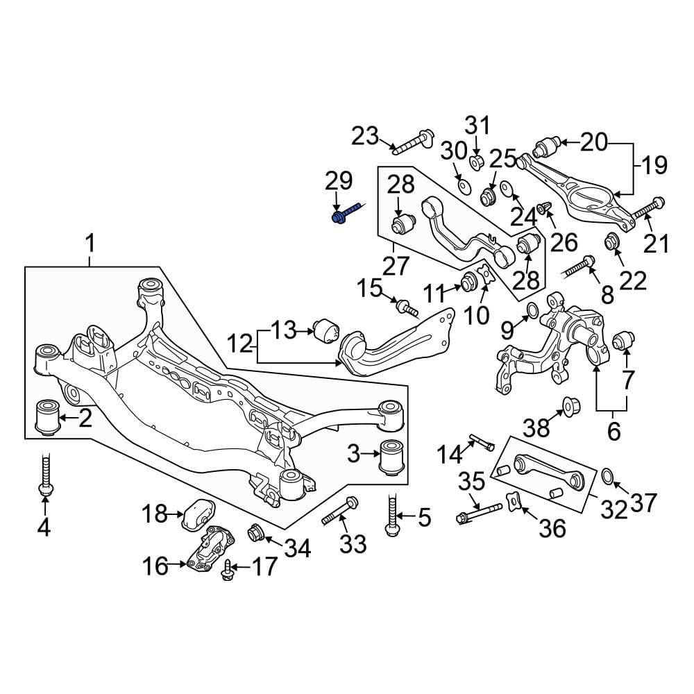 Volkswagen OE WHT000227 - Rear Upper Suspension Control Arm Bolt