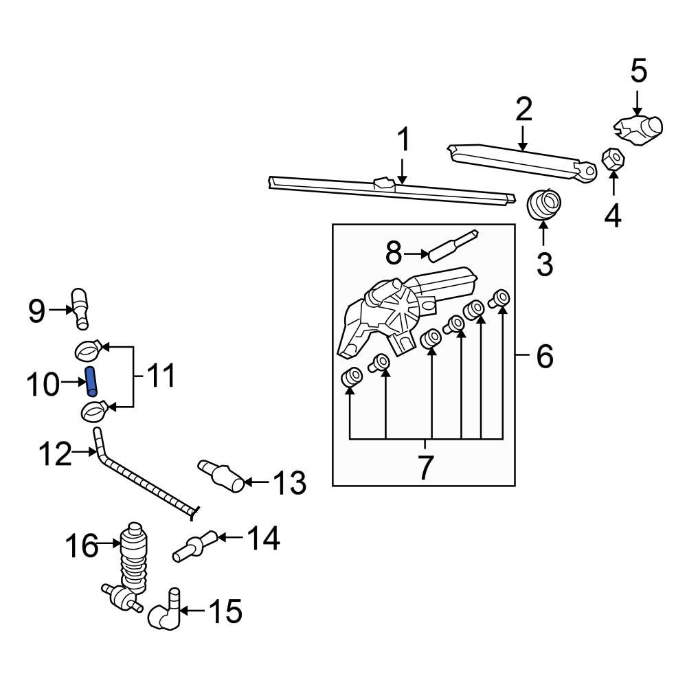 Volkswagen OE 2D0955962 - Rear Liftgate Washer Hose