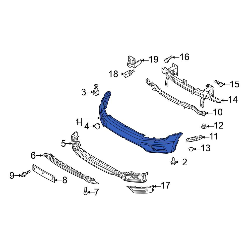 Volkswagen OE 5NN807217PGRU - Front Upper Bumper Cover