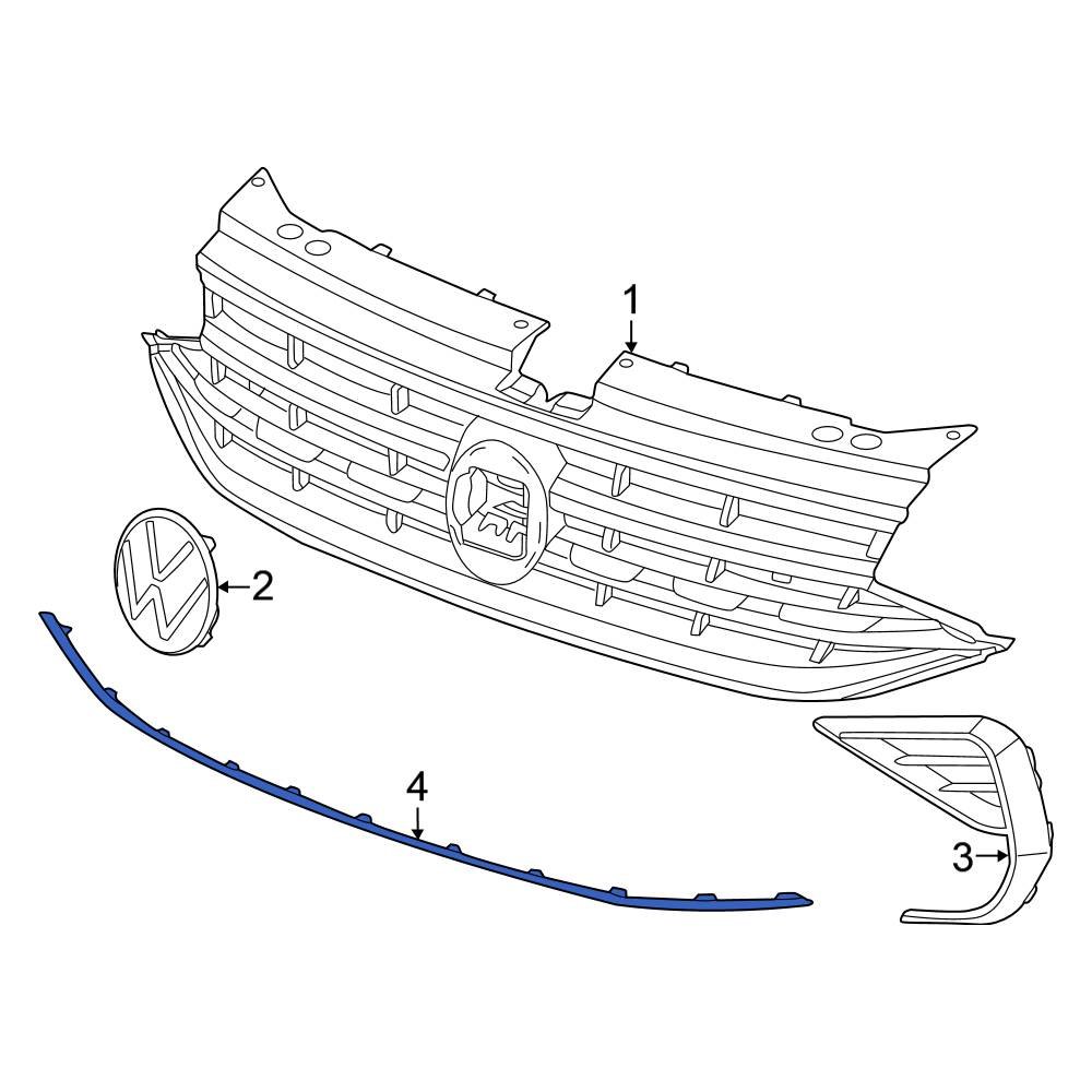 Volkswagen OE 5NN853665L9B9 - Front Grille Molding