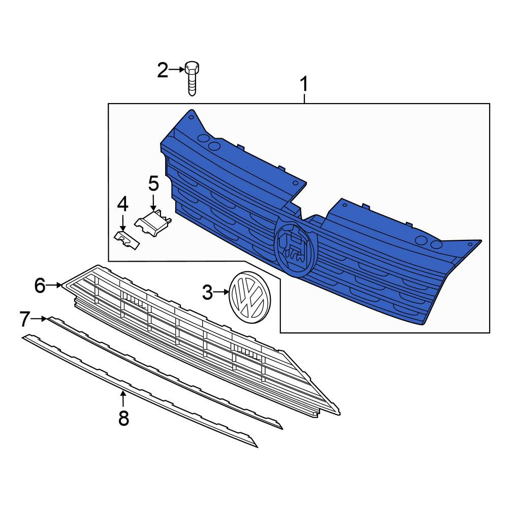 Volkswagen OE 5NN853677J041 - Front Lower Grille
