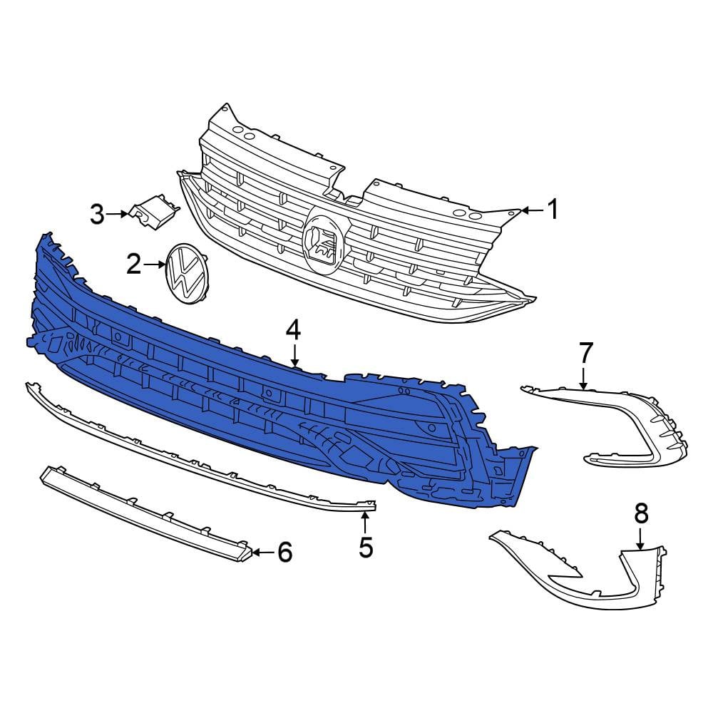 Volkswagen OE 5NN853671K041 - Front Lower Grille