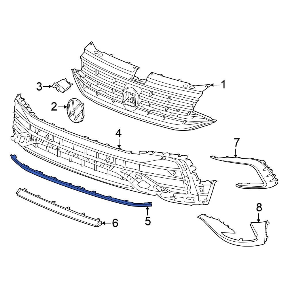 Volkswagen OE 5NN853101J041 - Front Upper Grille Molding