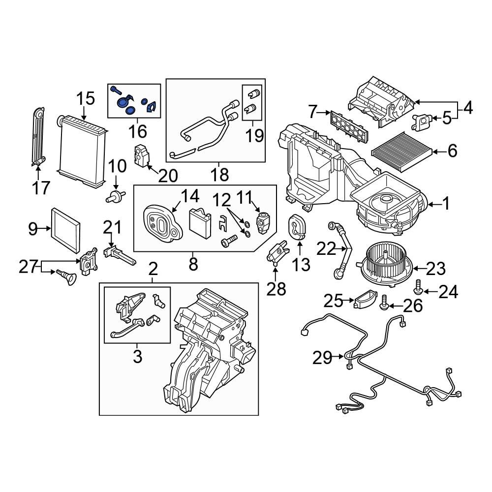 Volkswagen OE 5WA815155 - HVAC Heater Hose Outlet Tube Hardware Kit