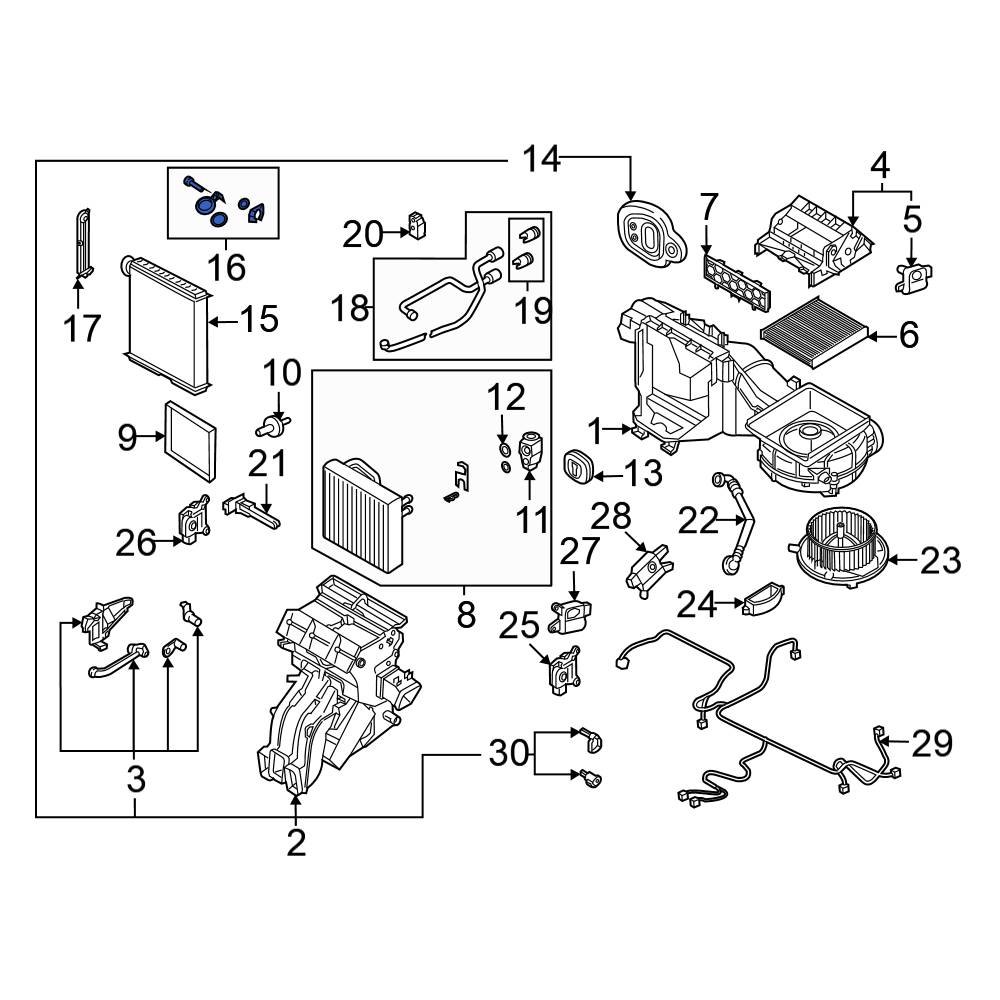 Volkswagen OE 5WA815155 - HVAC Heater Hose Outlet Tube Hardware Kit