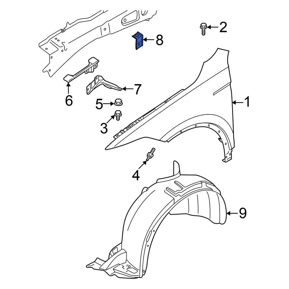 Volkswagen OE 5NA809471A - Rear Fender Bracket