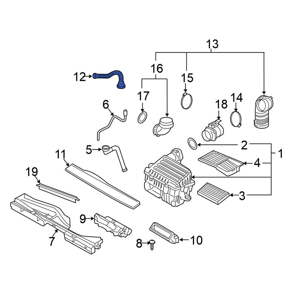 Volkswagen OE 06K103210D - PCV Valve Hose
