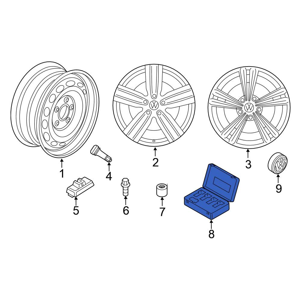Volkswagen OE 5Q0698137 - Wheel Lock Set