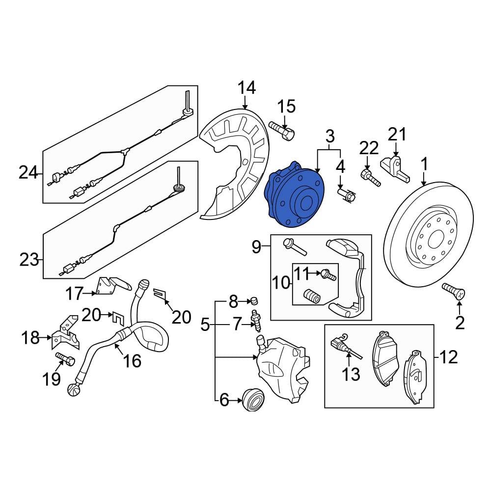 Volkswagen OE 5Q0407621F - Front Wheel Bearing and Hub Assembly