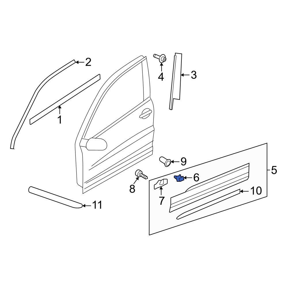 Volkswagen OE 3C0853585 - Door Molding Clip