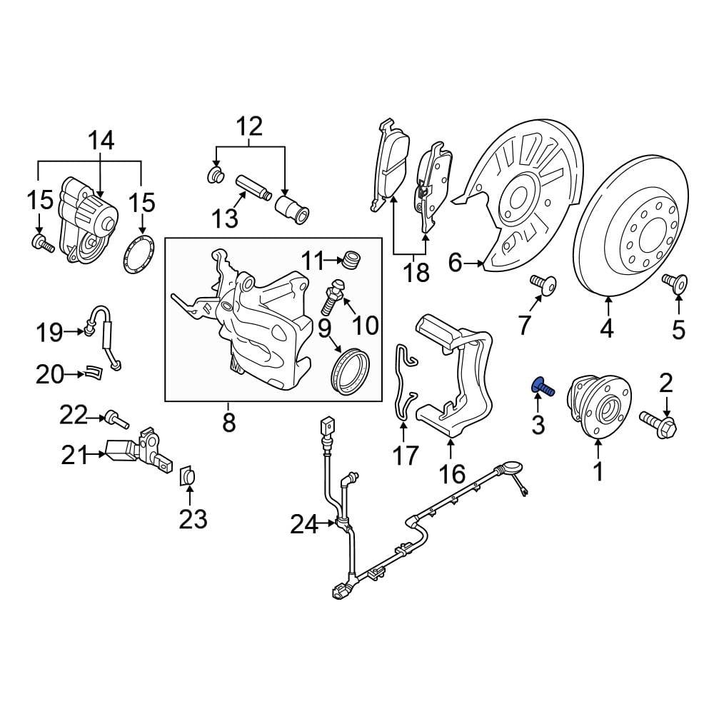 Volkswagen OE WHT000237C - Front Axle Hub Mounting Bolt