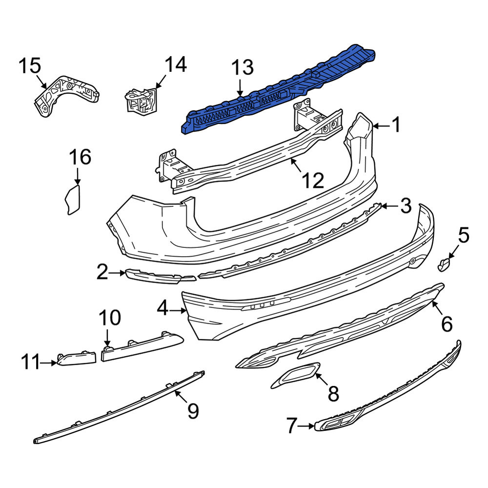 Volkswagen OE 5NN807863 - Rear Bumper Impact Absorber