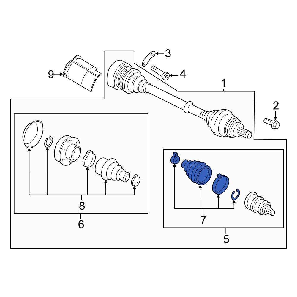 Volkswagen OE 3Q0498203A - Front Outer CV Joint Boot Kit