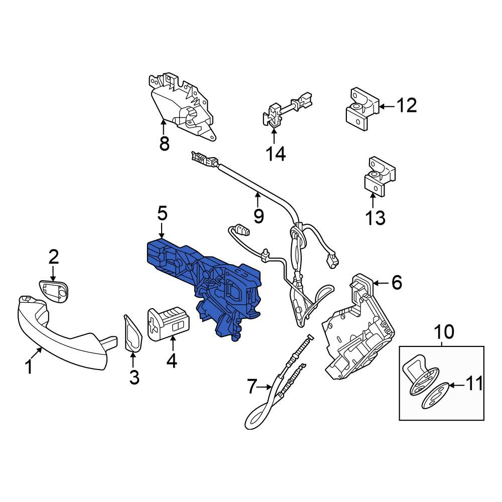 Volkswagen OE 5H0837812D - Front Right Exterior Door Handle Base
