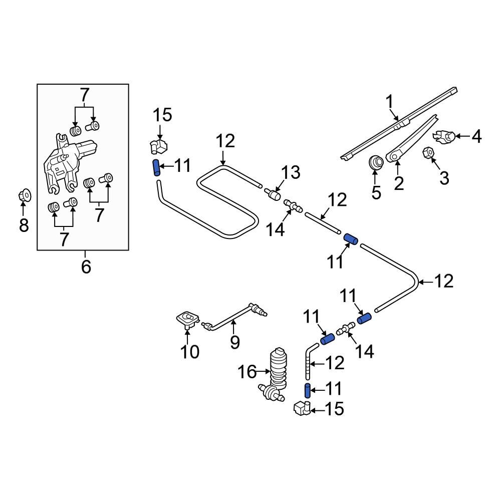 Volkswagen OE 2D0955962 - Rear Liftgate Washer Hose