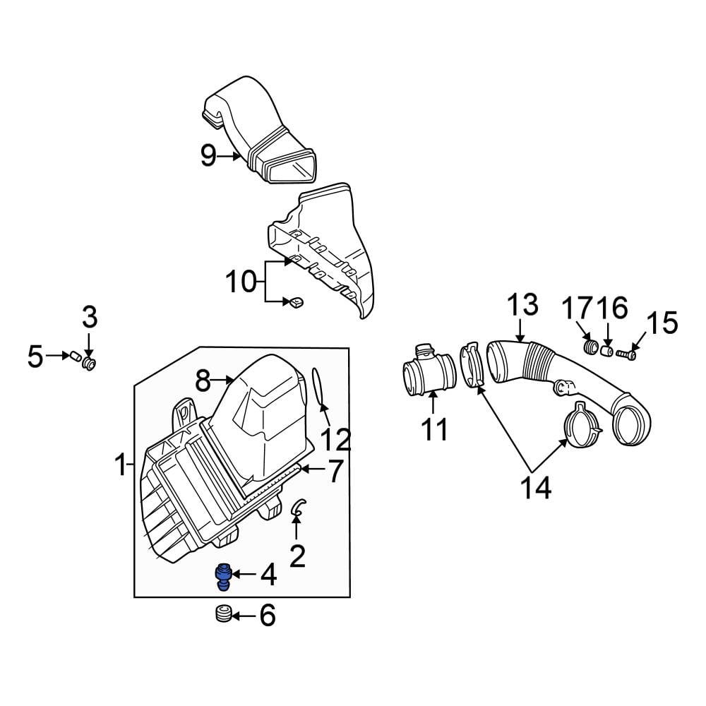 Volkswagen OE 8K0129669 - Lower Air Filter Housing Grommet
