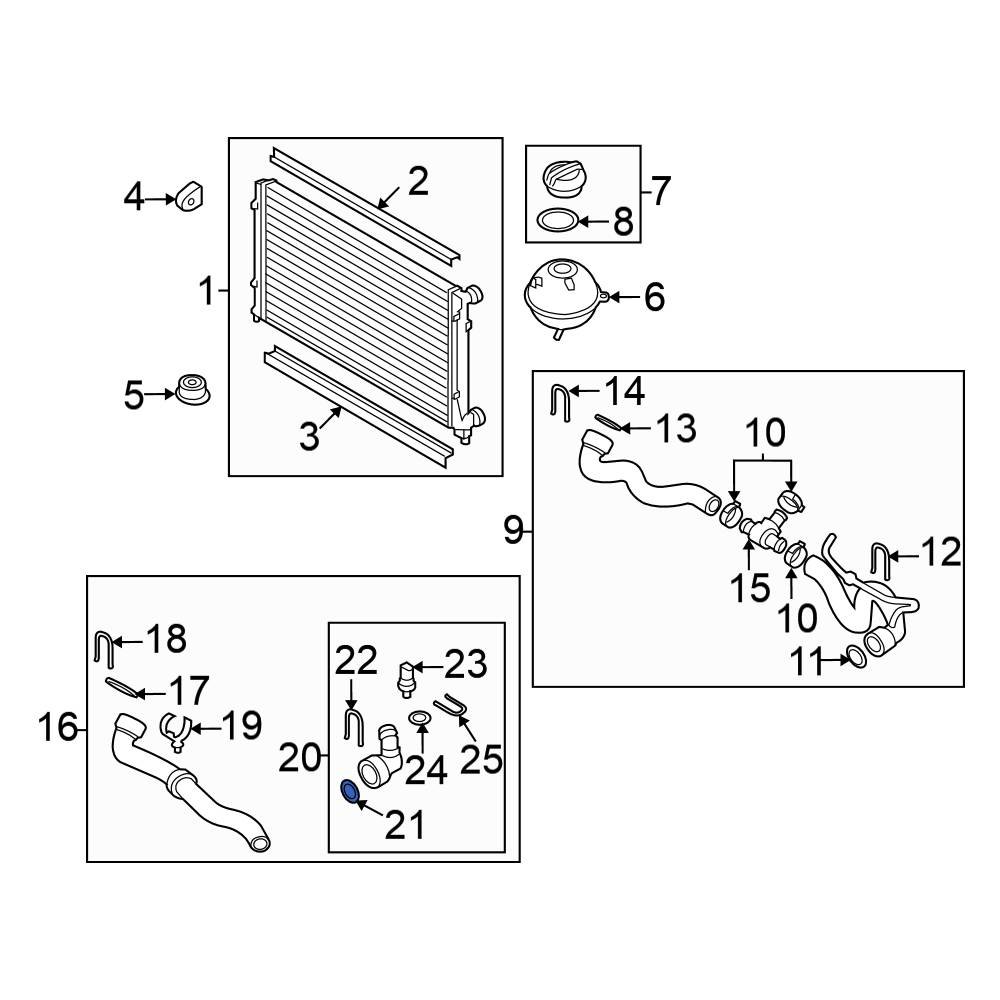 Volkswagen OE 4E0121666 - Radiator Coolant Hose Seal