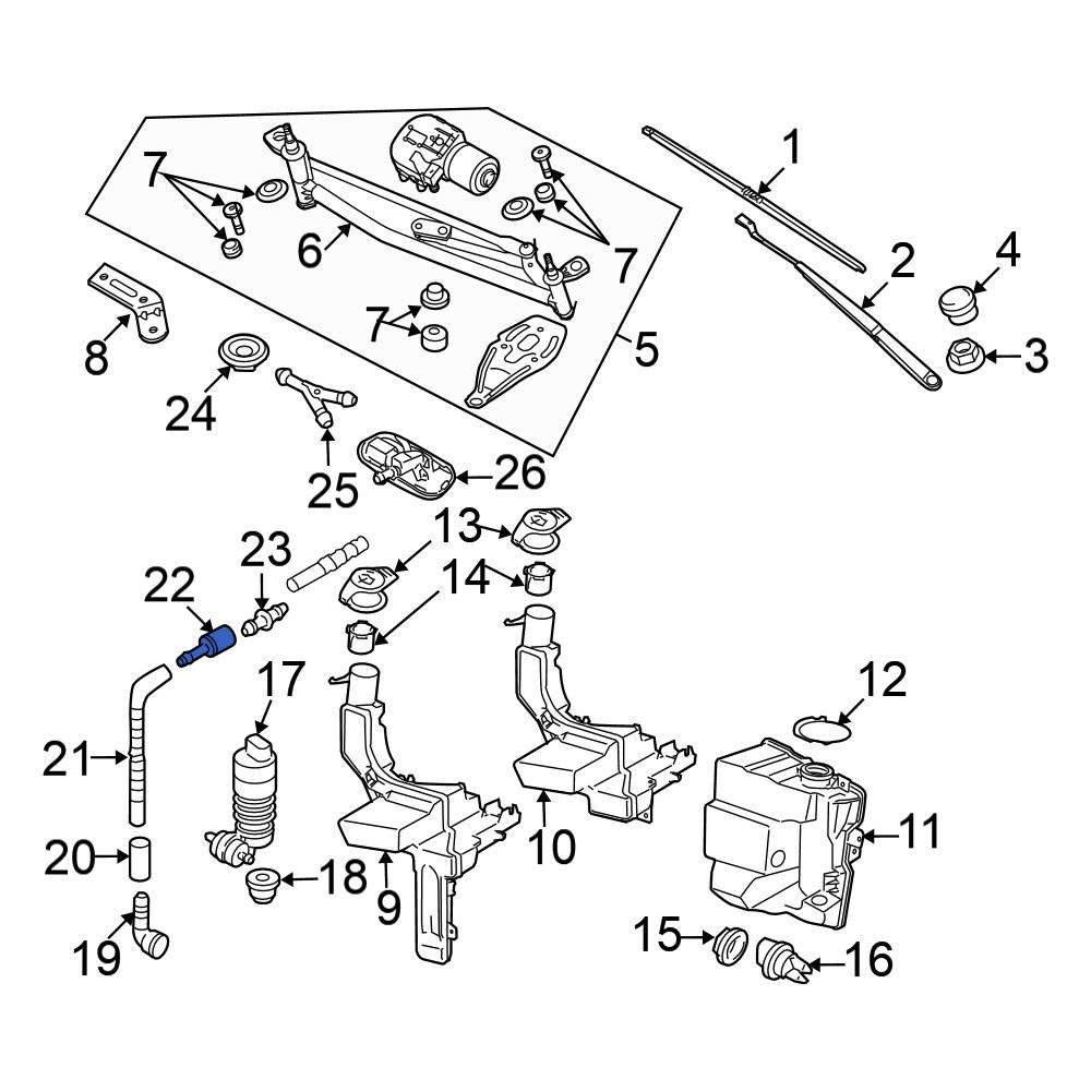 Volkswagen OE 1J0955875P - Front Windshield Washer Hose Connector
