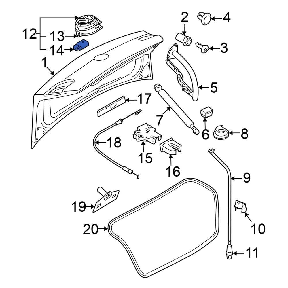 Volkswagen OE 1K0962103 - Rear Deck Lid Release Cable