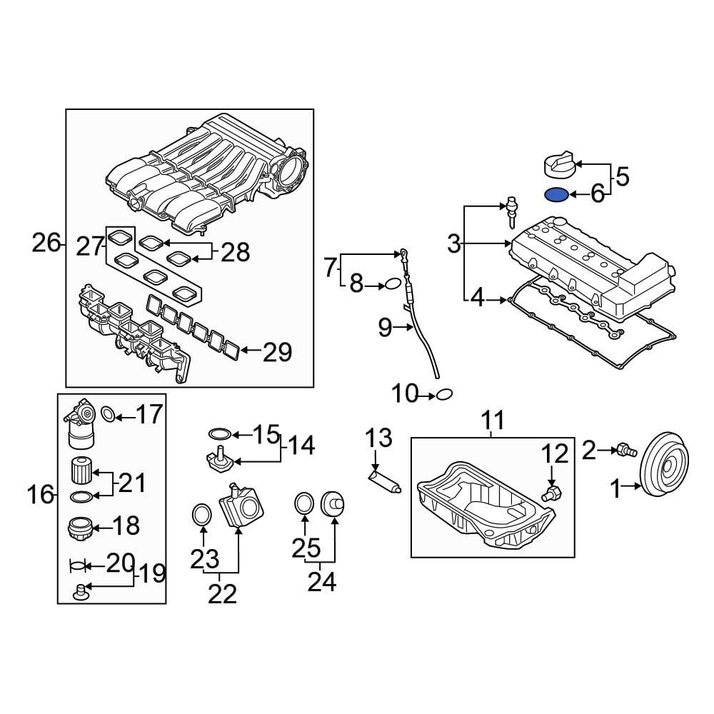 Volkswagen OE 06A103483D - Engine Oil Filler Cap Gasket