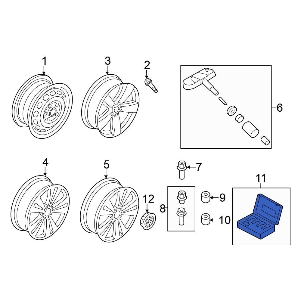 Volkswagen OE 5Q0698137 - Wheel Lock Set