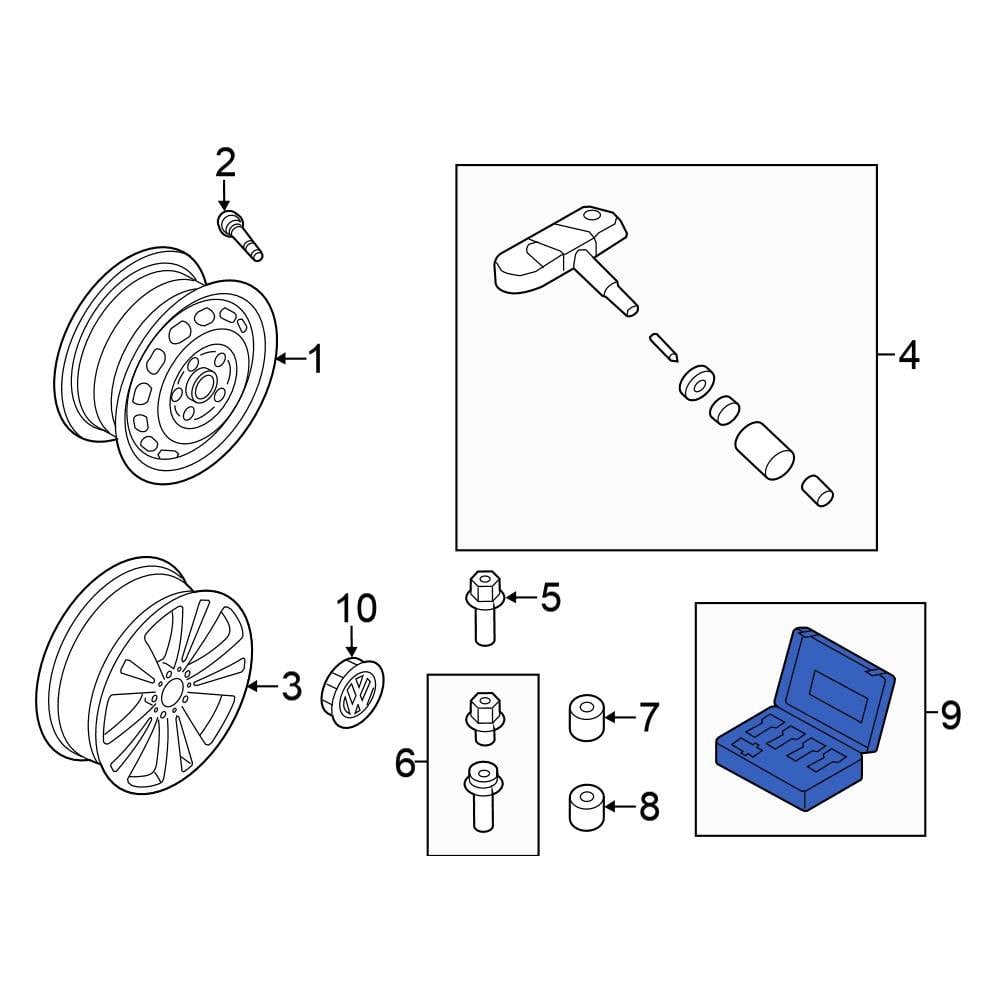Volkswagen OE 5Q0698137 - Wheel Lock Set