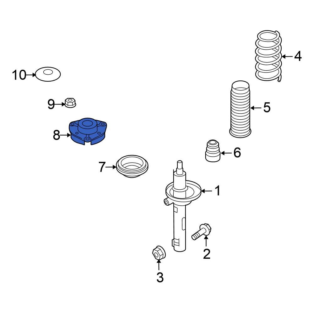 Volkswagen OE 1K0412331B - Front Suspension Strut Mount