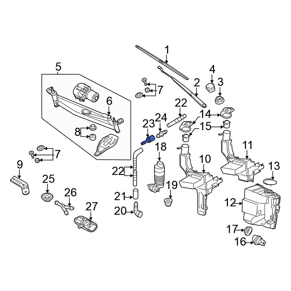 Volkswagen OE 1J0955875P - Front Windshield Washer Hose Connector