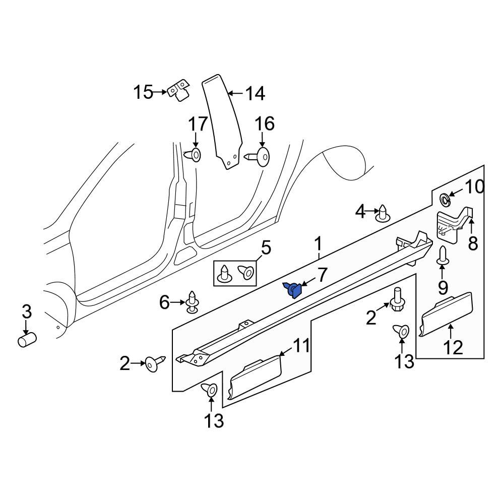 Volkswagen OE 3C0853934 - Rocker Panel Molding Rivet
