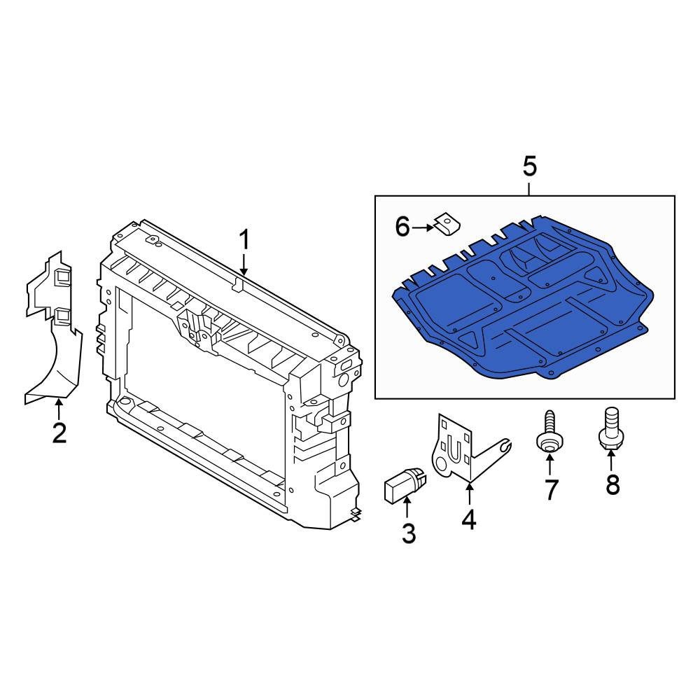 Volkswagen OE 561825237D - Front Radiator Support Splash Shield