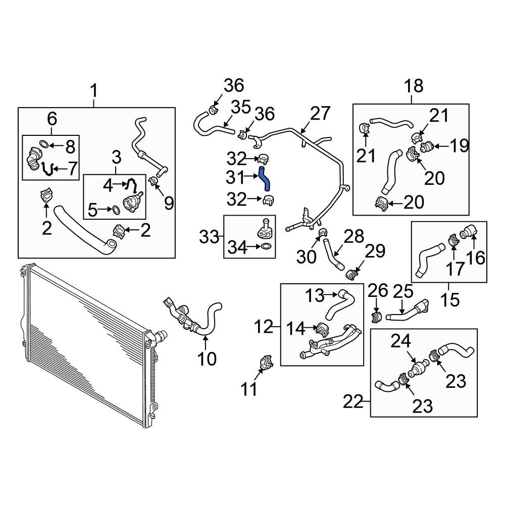 Volkswagen OE 5C0122051N - Lower Radiator Coolant Hose