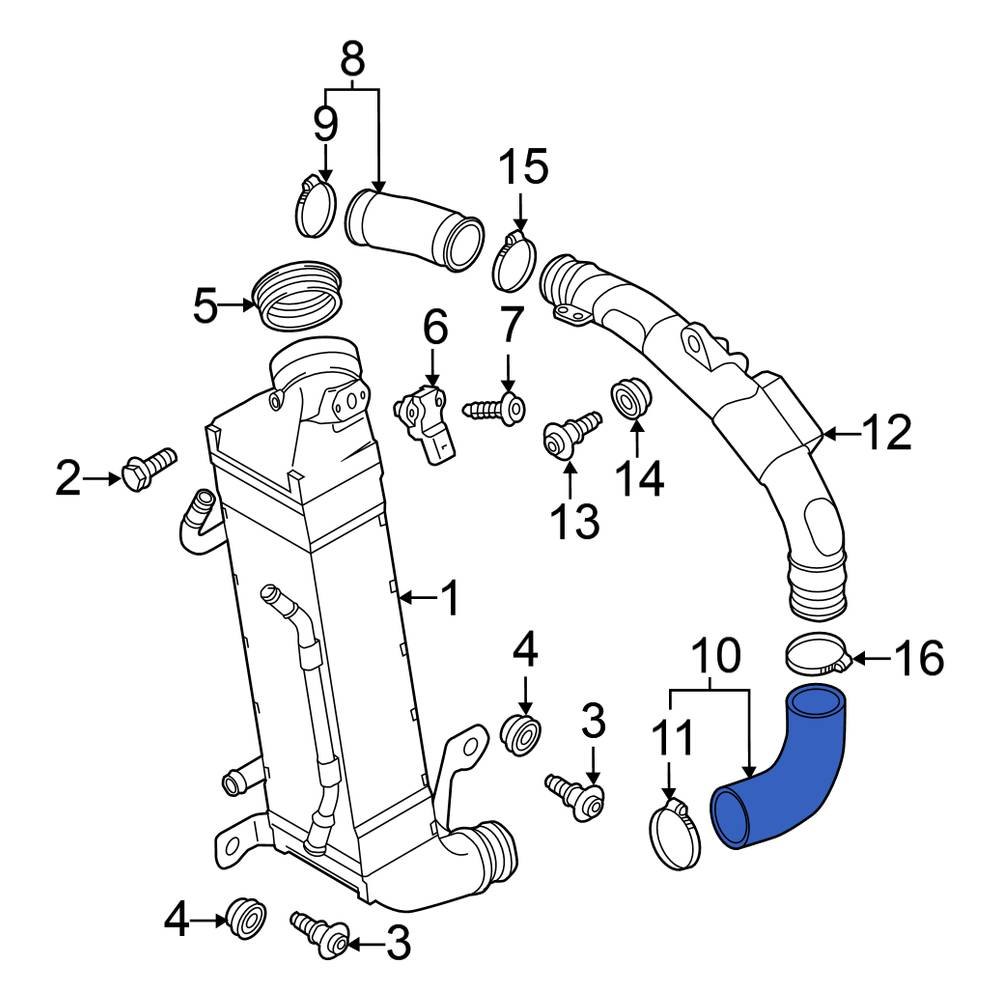 Volkswagen OE 3AA145832B - Lower Intercooler Pipe
