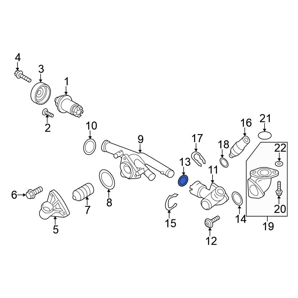 Volkswagen OE WHT000862 - Engine Coolant Thermostat Housing Seal