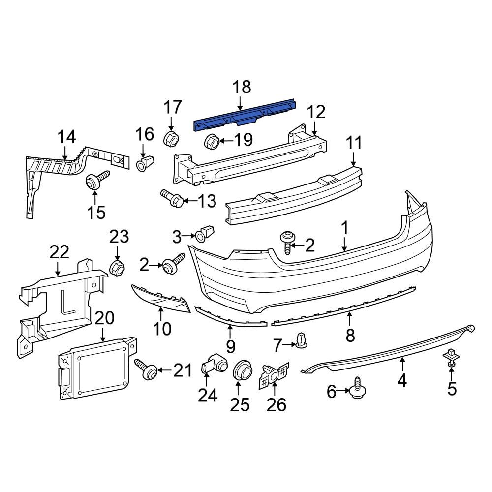 Volkswagen OE 561807863A - Rear Center Bumper Cover Support Rail