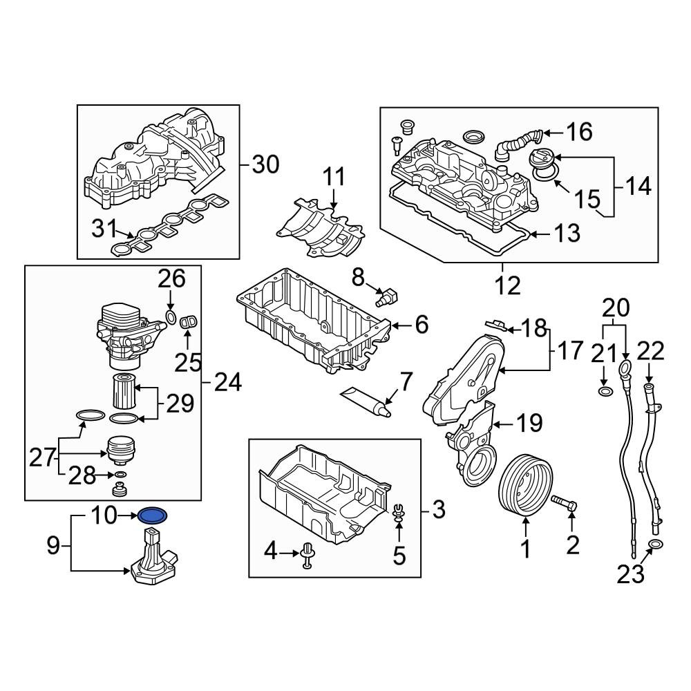 Volkswagen OE 038103196B - Engine Oil Level Sensor O-Ring