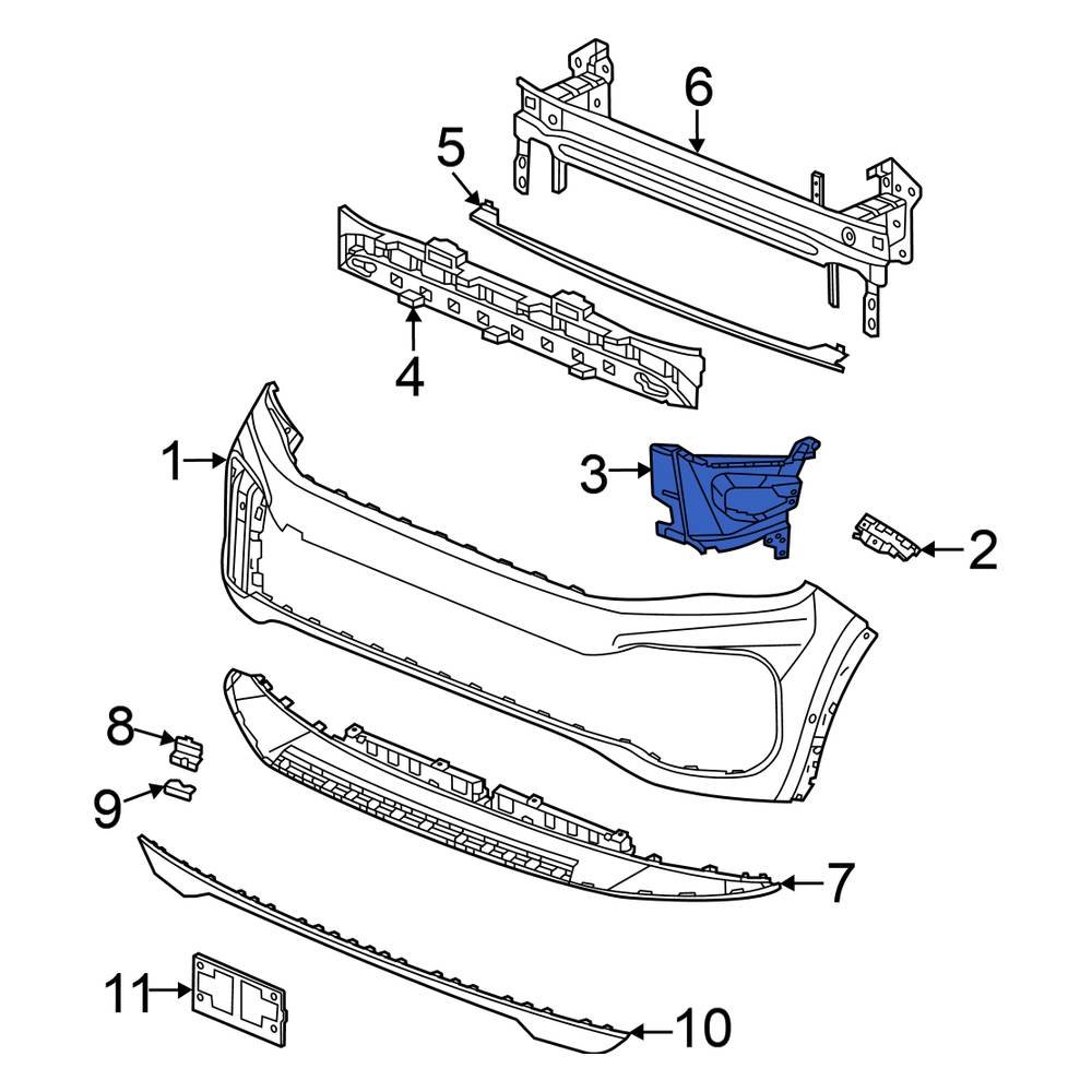 Volkswagen OE 3CM807883 - Front Left Bumper Cover Support Rail