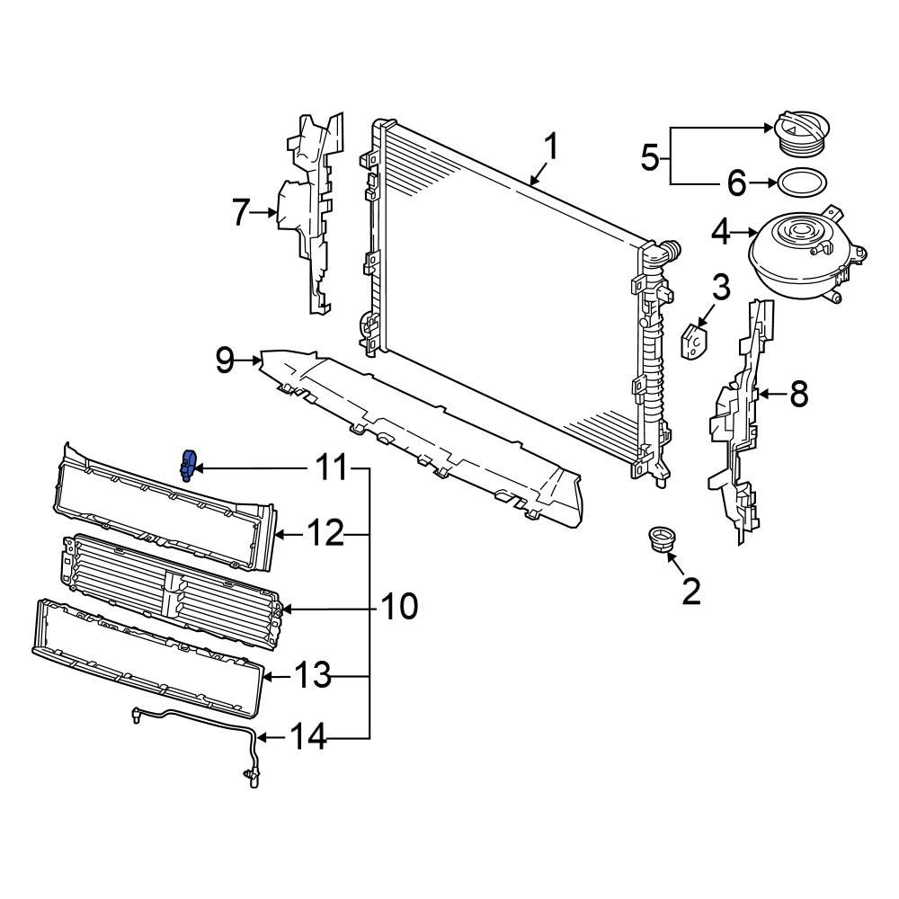 Volkswagen OE 95B965501AA - Front Radiator Support Air Deflector Actuator