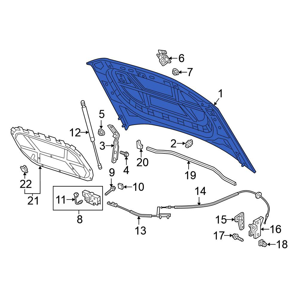 Volkswagen OE 3CN823031J - Front Hood Panel