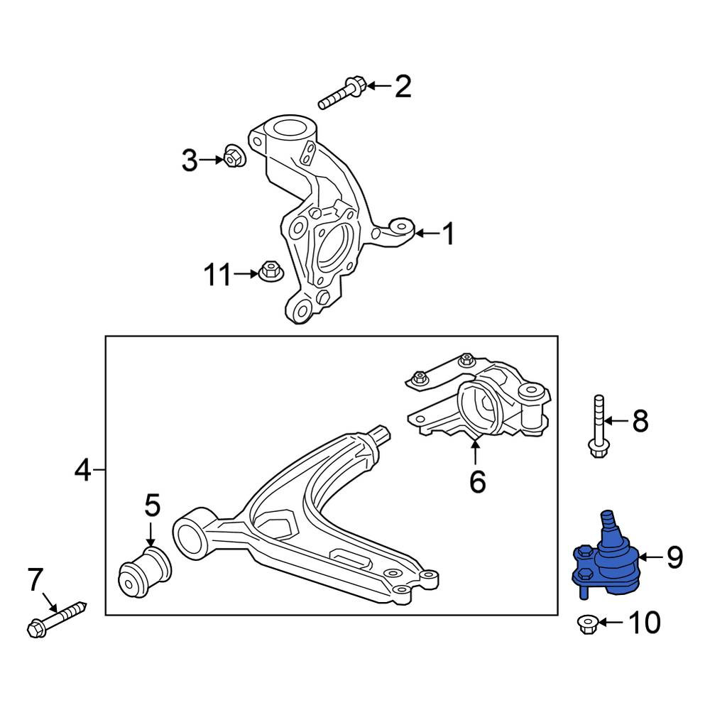 Volkswagen OE 3QF407366 - Front Right Suspension Ball Joint