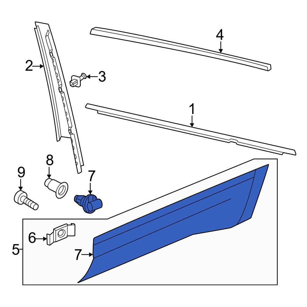 Volkswagen OE 3C0853585 - Door Molding Clip