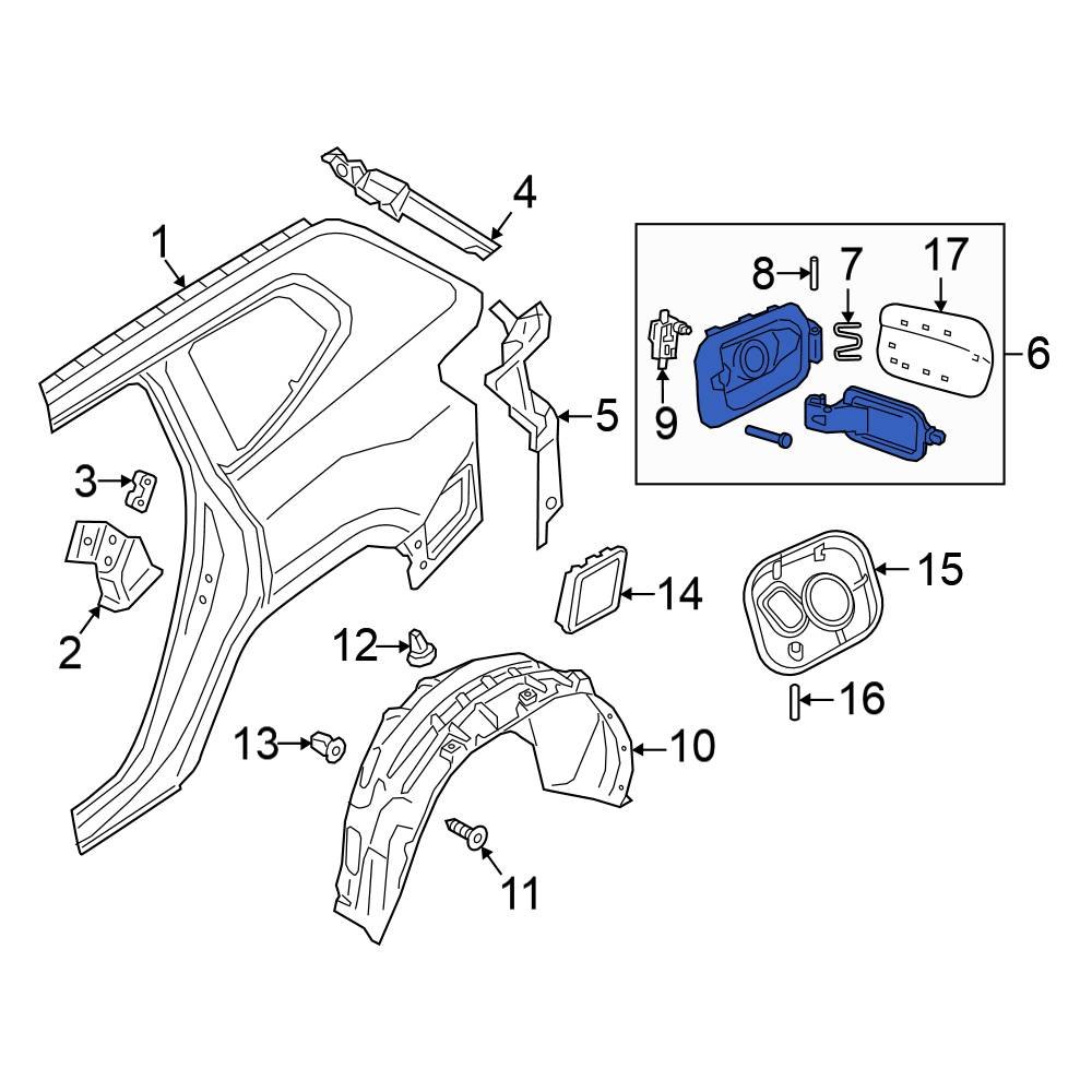 Volkswagen OE 3CN809857BGRU - Rear Fuel Filler Door