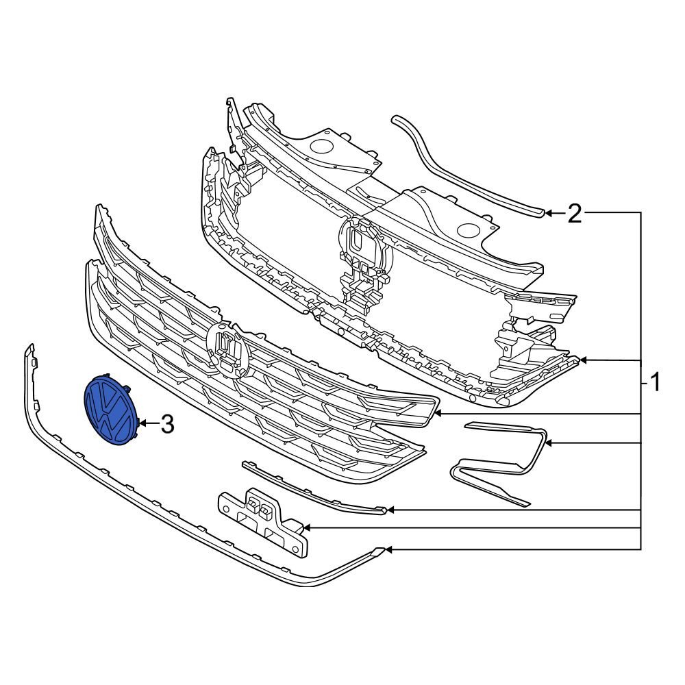 Volkswagen OE 3CM853601GDPJ - Front Grille Emblem