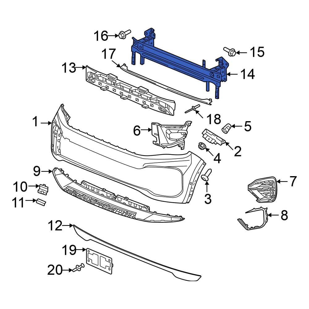 Volkswagen OE 3CM807109F - Front Bumper Impact Bar