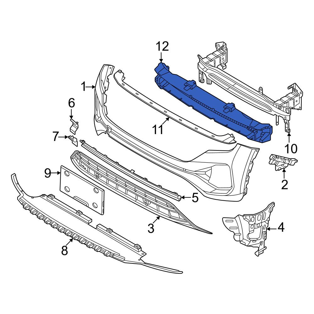 Volkswagen OE 3CN807248C - Front Bumper Impact Absorber