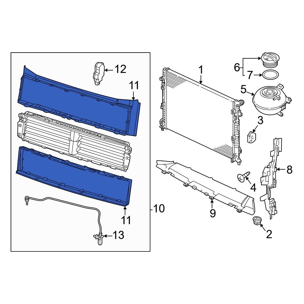 Volkswagen OE 3CM122321A - Radiator Support Air Deflector Seal