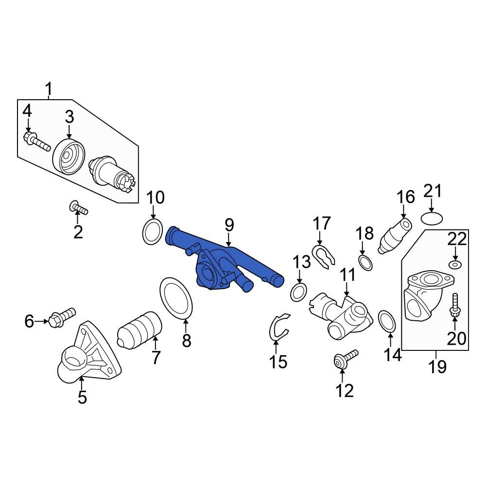 Volkswagen OE 03H121121D - Upper Engine Coolant Thermostat Housing