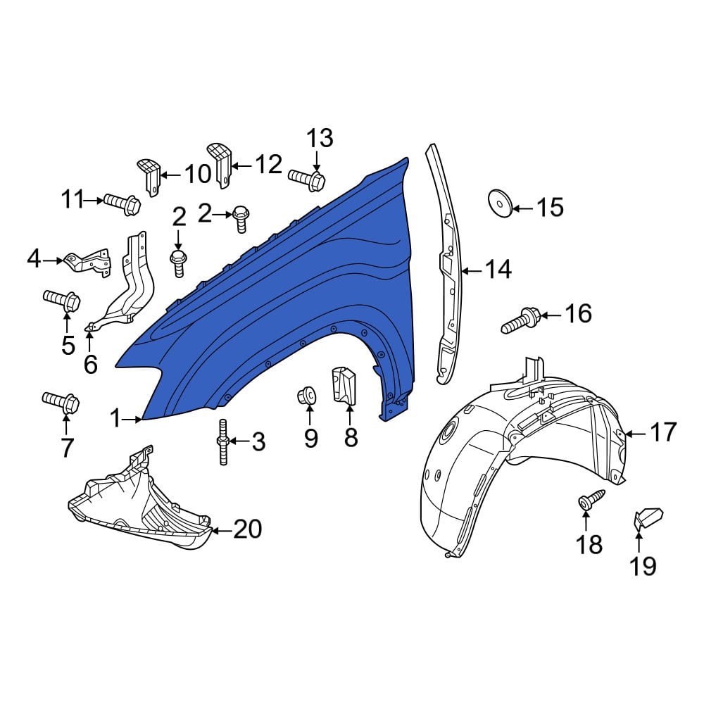 Volkswagen OE 3CM821022 - Front Right Fender