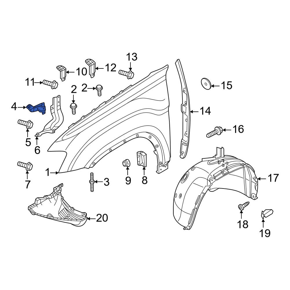 Volkswagen OE 3CN821183 - Left Fender Brace