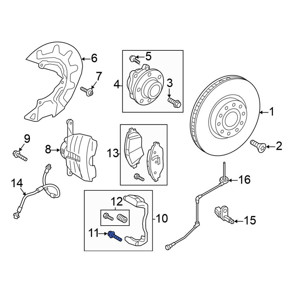 Volkswagen OE WHT010085 - Disc Brake Caliper Anchor Plate Bolt