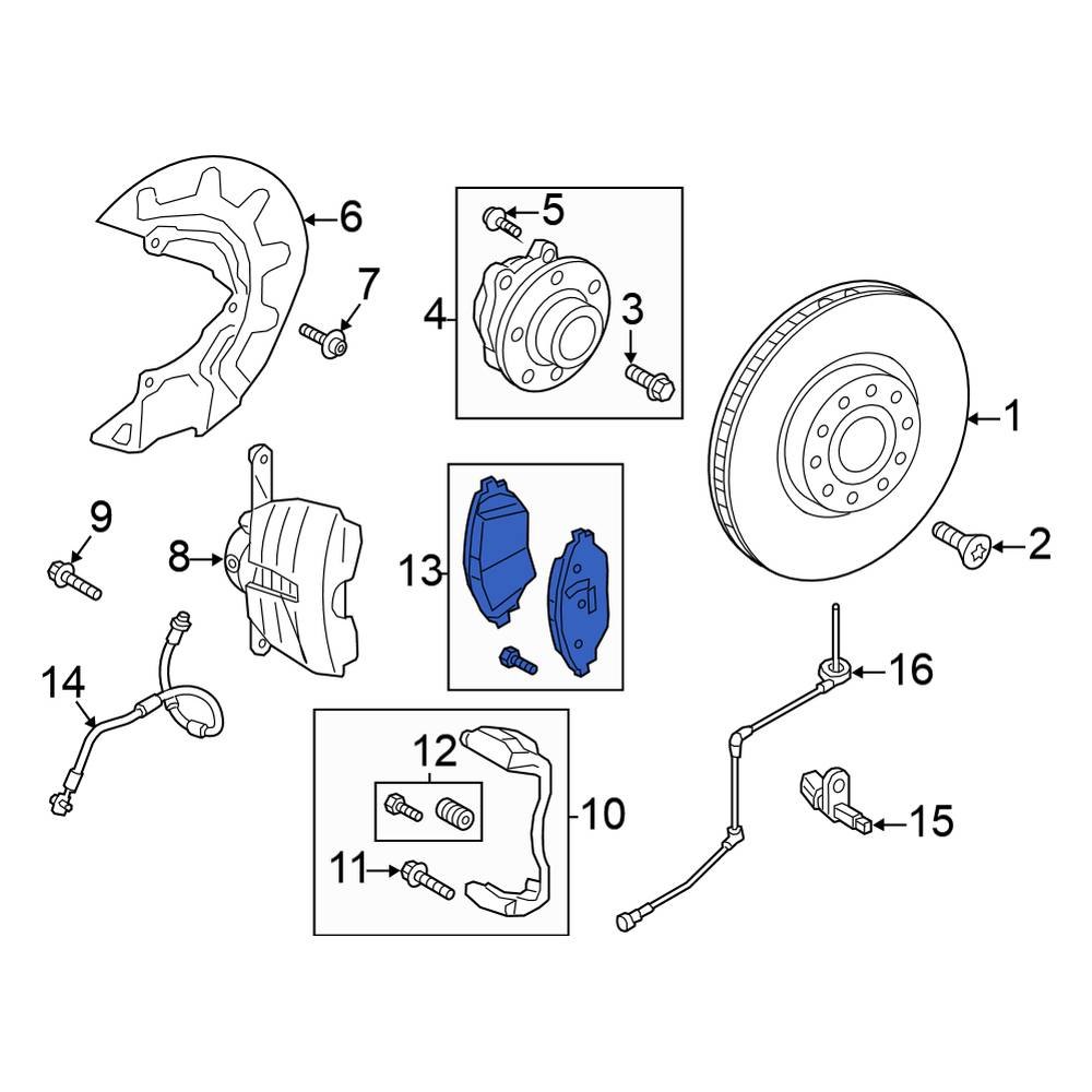 Volkswagen OE 3QF698151D - Front Disc Brake Pad Set